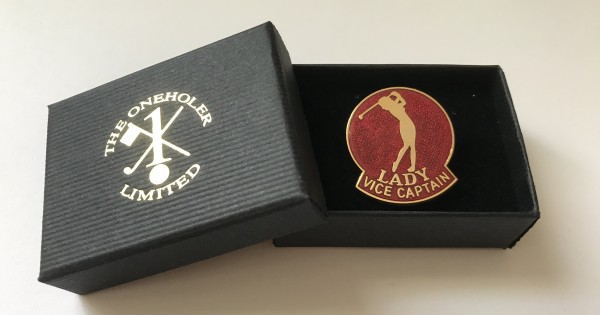Lady Vice Captain Golfer Lapel Badge Red Enamel