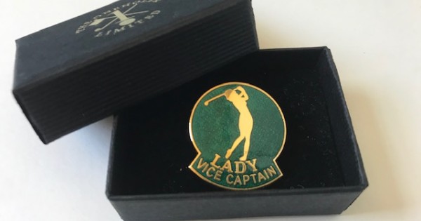 Lady Vice Captain Golfer Lapel Badge Green