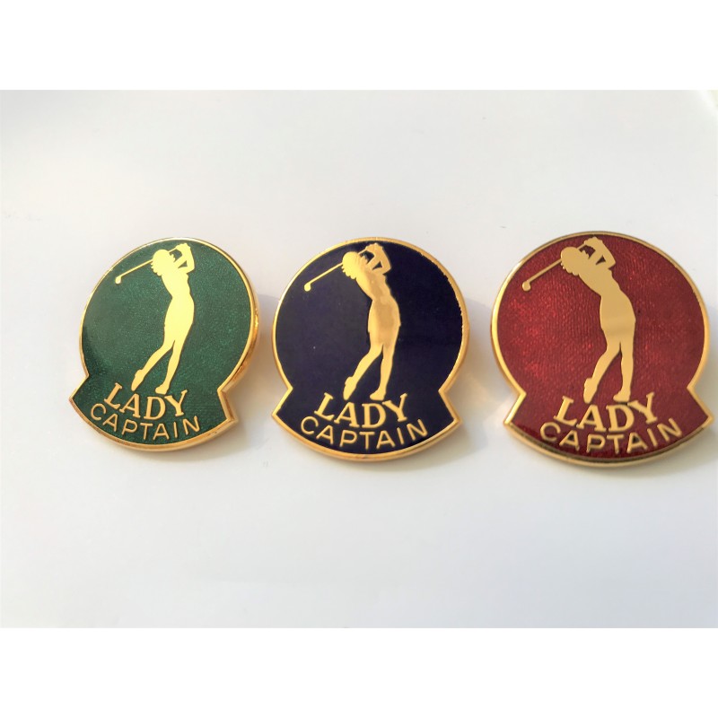 Lady Captain Golfer Lapel Badge Green