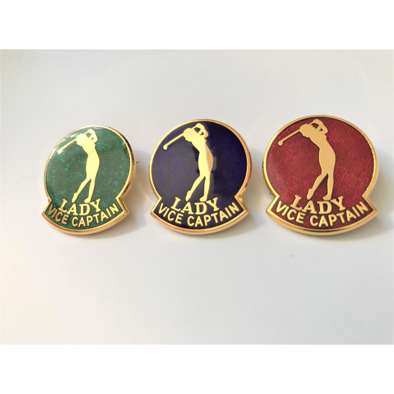 Lady Vice Captain Golfer Lapel Badge Red