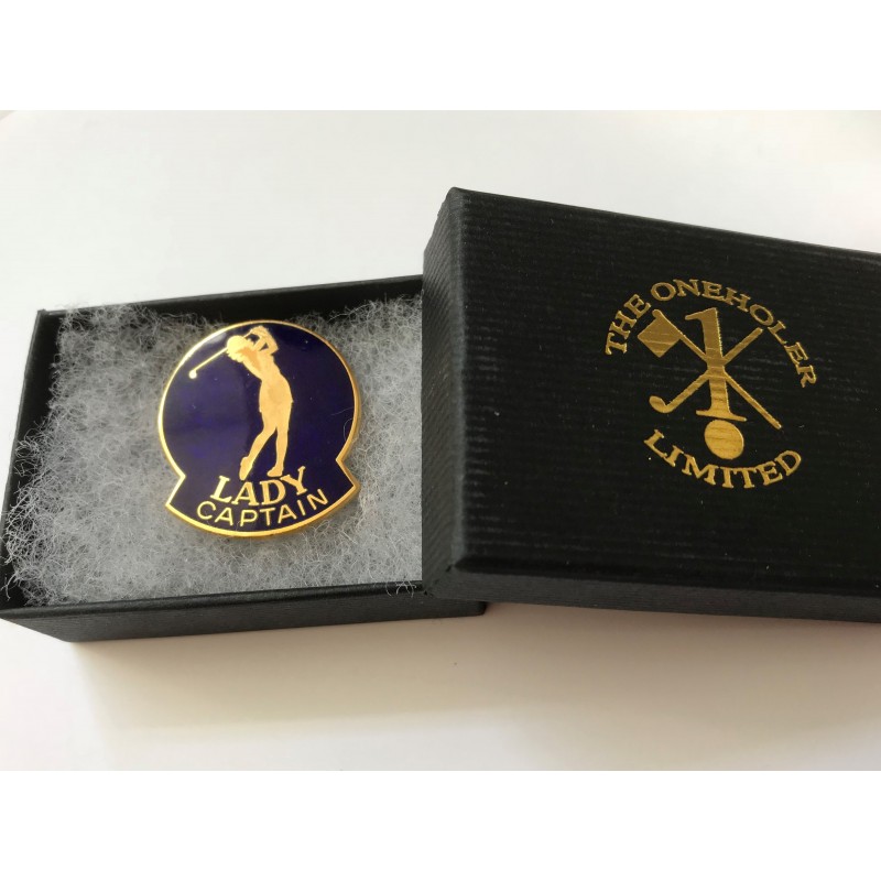 Lady Captain Golfer Lapel Badge Blue