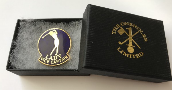 Lady Vice Captain Golfer Lapel Badge Blue Enamel